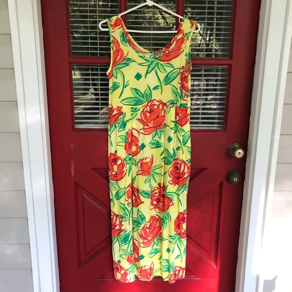 Jams World | Dresses | Vintage Jams World Usa Yellow Red Floral Print ...